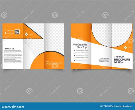 Orange Corporate Brochure Trifold Template Design Lyer Report Template Vector Illustration