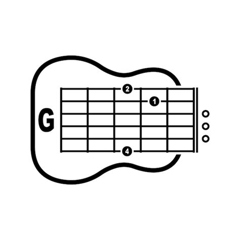 Premium Vector G Guitar Chord Icon Basic Guitar Chord Vector