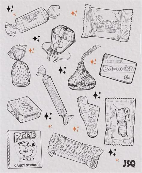 Halloween Candy Tattoo Flash Sheet Art Candy Tattoo Cute Tiny Tattoos Sweet Tattoos