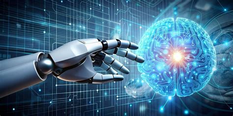 Premium Photo Machine Learning Hand Of Robot Touching On Binary Data