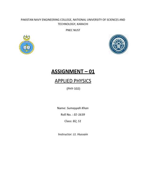 Assignment 01 Limitations And Applications Of Work Pdf