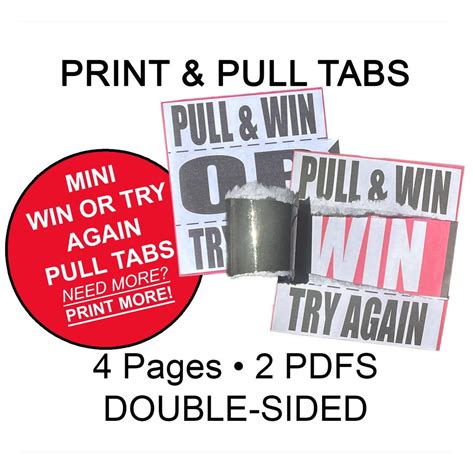 Printable Pull And Win Pull Tabs Party Raffle Game Bingo Style Pdf Etsy
