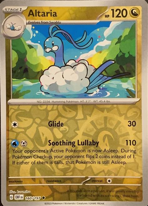 Altaria [reverse Holo] 160 Prices Pokemon Obsidian Flames Pokemon