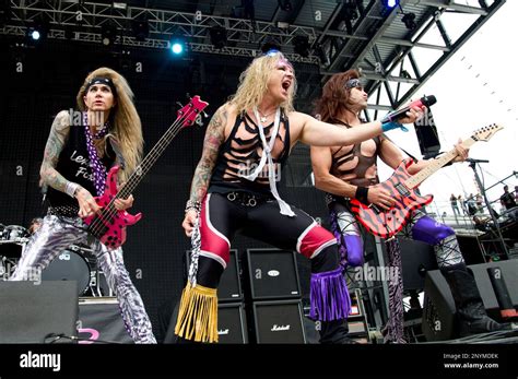 Travis Haley Ralph Saenz And Russ Parrish Of Steel Panther Perform During The 2013 Rock On The