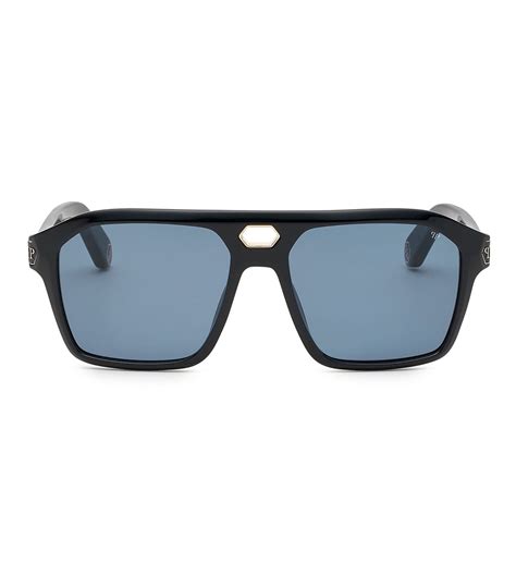 Philipp Plein Mens Blue Square Sunglasses