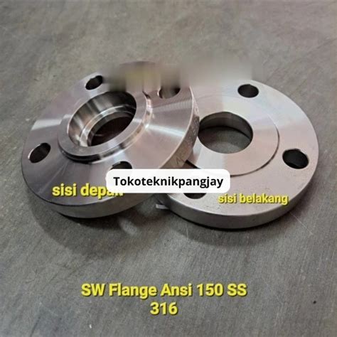 Jual Sw Flange Sock Weld Flange 1 1 2 Inch Dn 40 Class 150 Ss 316 Shopee Indonesia