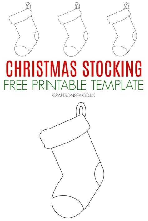 Christmas Stocking Template Free Printable Pdf Crafts On Sea Christmas Stocking Template