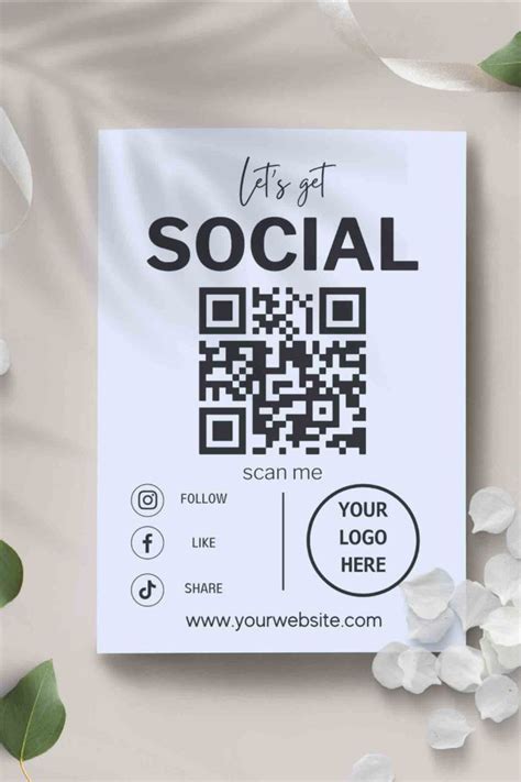 Custom Qr Code Sign Printable Template Etsy Coding Qr Code Template Printable