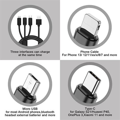 Hodiy 3 Az 1 Ben Adatkábel Nylon Gyors Töltés Usb C Lightning