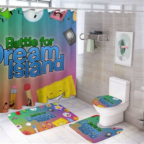 Battle For Dream Island Bfdi 4pcs Bathroom Sets Shower Curtain Sets