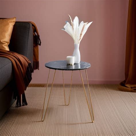 Malvern Black Marble Side Table Dylex