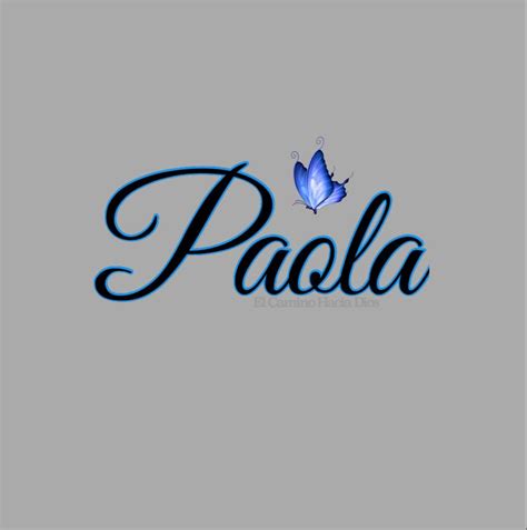 Paola 💙💙 Blue Butterfly Name Art Custom Name Wall Art Elegant Name