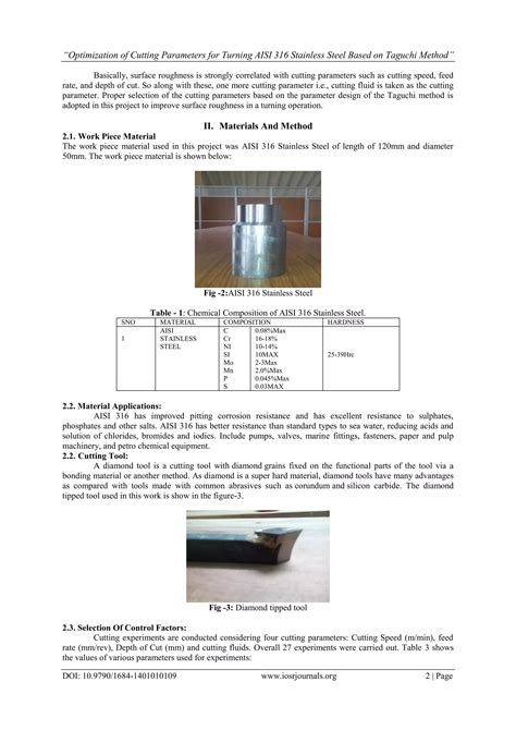 “optimization Of Cutting Parameters For Turning Aisi 316 Stainless