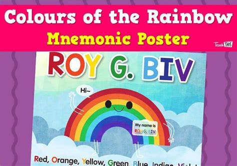 What Is Memory Aid Such As Roygbiv For The Colours Of The Rainbow