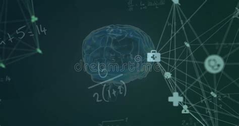 Image Of Mathematical Data Processing Over Human Brain And Globe With