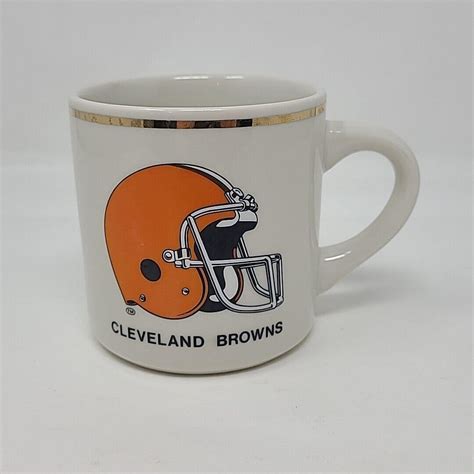 Vtg Cleveland Browns Helmet Logo Porcelain Coffee Mug Cup Etsy