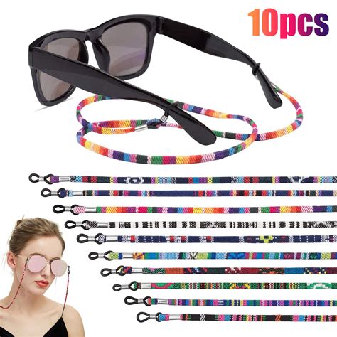 10pcs Eyeglass Strap Holders Colorful Glasses Lanyard Cords Cotton