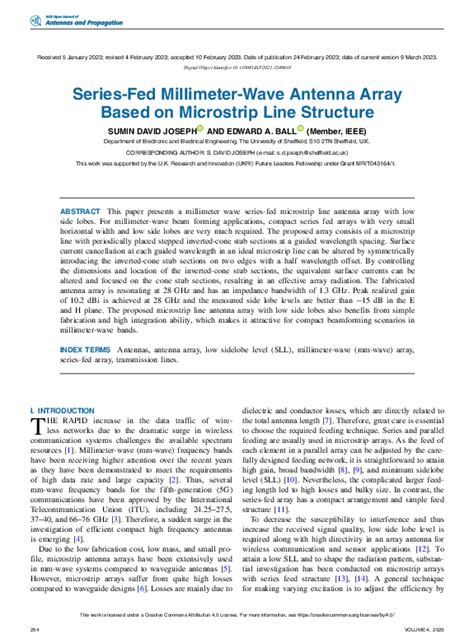 Pdf Series Fed Millimeter Wave Antenna Array Based On Microstrip Line