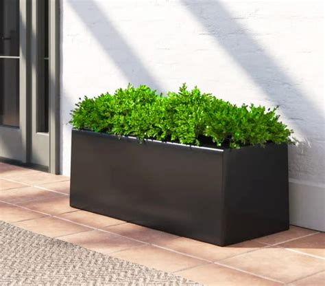 Limited Metal Rectangular Plant Pots 1 Unit Large 25″ Black Morii
