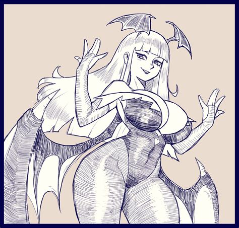 Picote Morrigan Aensland Darkstalkers Highres 1girl Blunt Bangs
