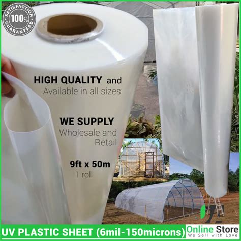 Polyethylene Uv Plastic Sheet 3m X 50m Roll 6mil 150 Microns