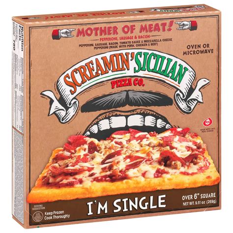 Screamin Sicilian Personal Size Mother Of Meat Pizza Pepperoni