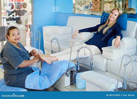 For Total Relaxation Try A Pedicure Shot Of A Woman Having Her Feet