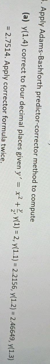 1 Apply Adams Bashforth Predictor Corrector Studyx