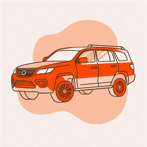 Icon Of A Toyota Suv Car From Side Make The Car A Solid Red Color