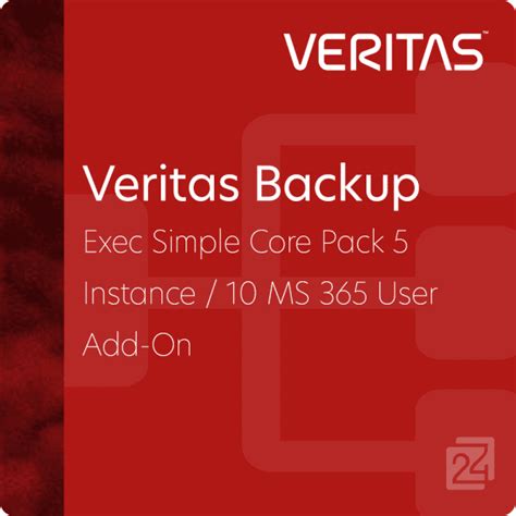 Veritas Backup Exec Simple Core Pack 5 Instance 10 Ms 365 User Add On Blitzhandel24