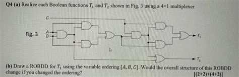 Solved Q A Realize Each Boolean Functions T And T Shown Chegg