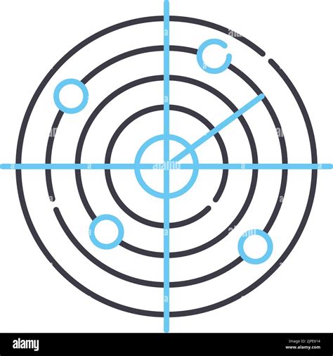 Radar Line Icon Outline Symbol Vector Illustration Concept Sign