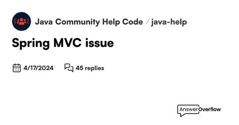 Spring Mvc Issue Java Community Help Code Learn
