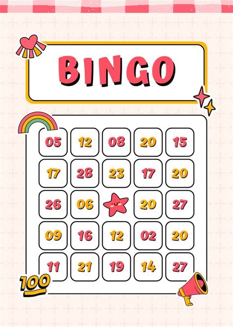 Bingo Card Template Word