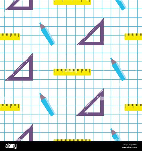 School Objects Vector Seamless Pattern Stock Vector Image And Art Alamy