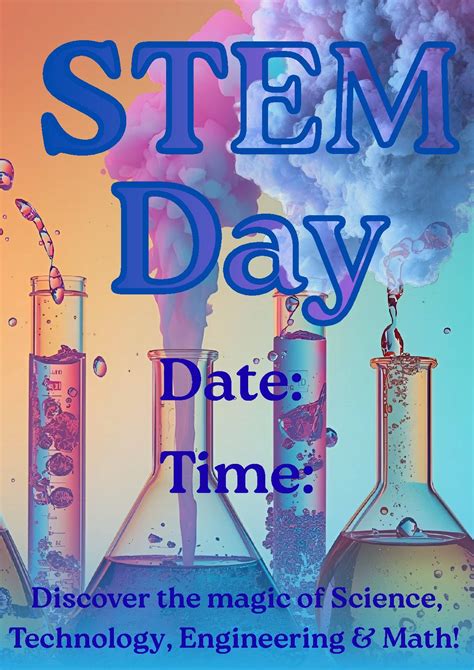 Stem Day Editable Poster Science And Stem Event Display Canva Tpt
