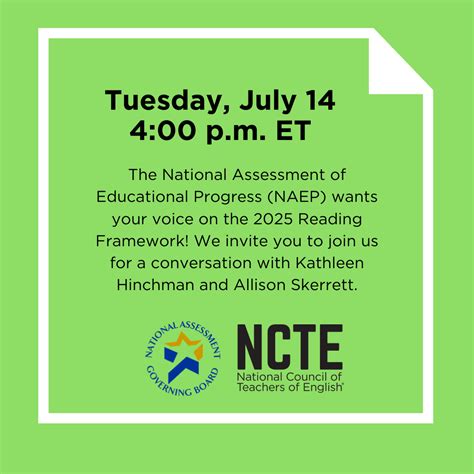 Naep 2020 Reading Framework National Council Of Teachers Of English