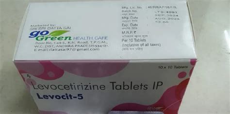 Levocit 5 Levocetirizine Tablets Ip At ₹ 14 5 Strip In Tadepalligudem Id 2855809074855