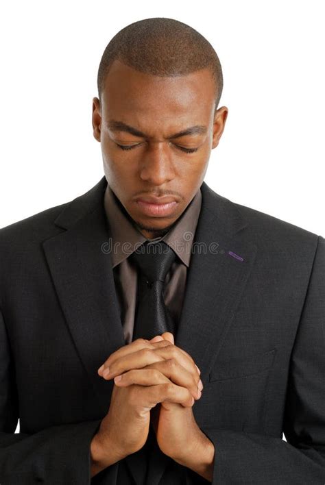 Business Man Praying With Eyes Closed Stock Image Image Of Firm Adult