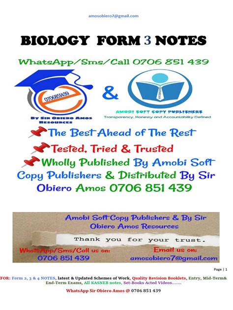 Form Three Biology Notes Pdf Leaf Ecosystem