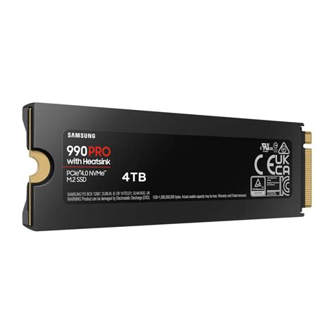 Samsung 990 PRO NVMe SSD 4 TB M.2 PCIe 4.0 3D-NAND TLC mit Kühlkörper ...