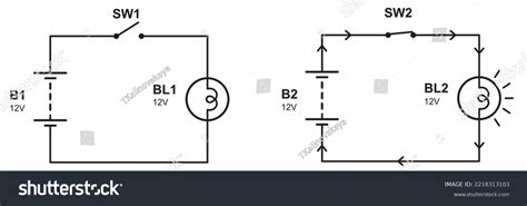 Vector Schematic Diagram Of Electrical Circuit Stock Vector Royalty