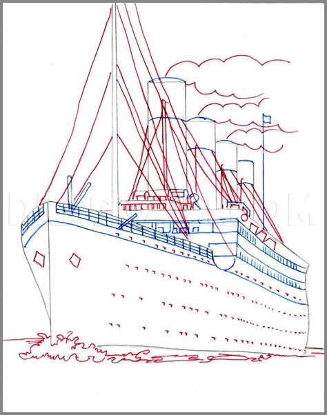 How To Draw The Titanic Titanic Drawing Step By Step By Catlucker