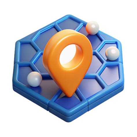 3d Location Pin On Hexagonal Grid 56481311 Png