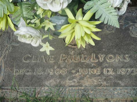 Clive Paul Lyons 1908 1973 Find A Grave Memorial