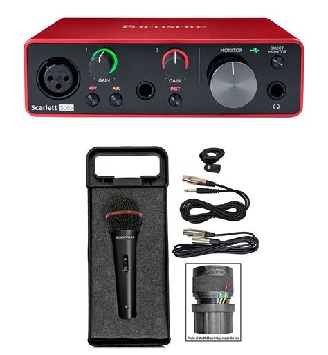 Focusrite Scarlett Solo 3rd Gen 192khz Usb Audio Interface Bundle With