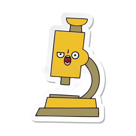 Sticker Of A Cute Cartoon Microscope Stock Vector Illustration Of Icon Magnifier 150396222