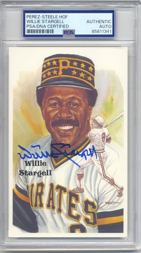 Willie Stargell Autographed Perez Steele Post Card Psadna Slabbed Ebay