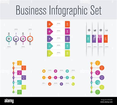 Set With Infographics Data And Information Visualization Template Stock Vector Dynamic