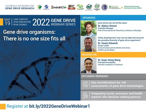 Join The First Session Of The 2022 Gene Drive Webinar Series “gene